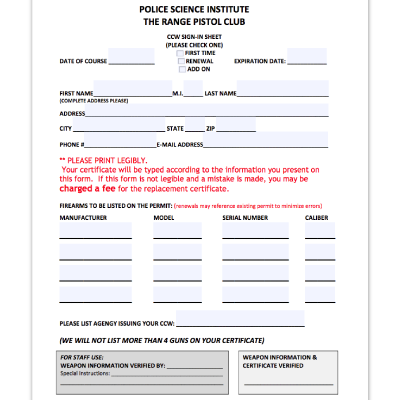 CCW First-Time Permit #2